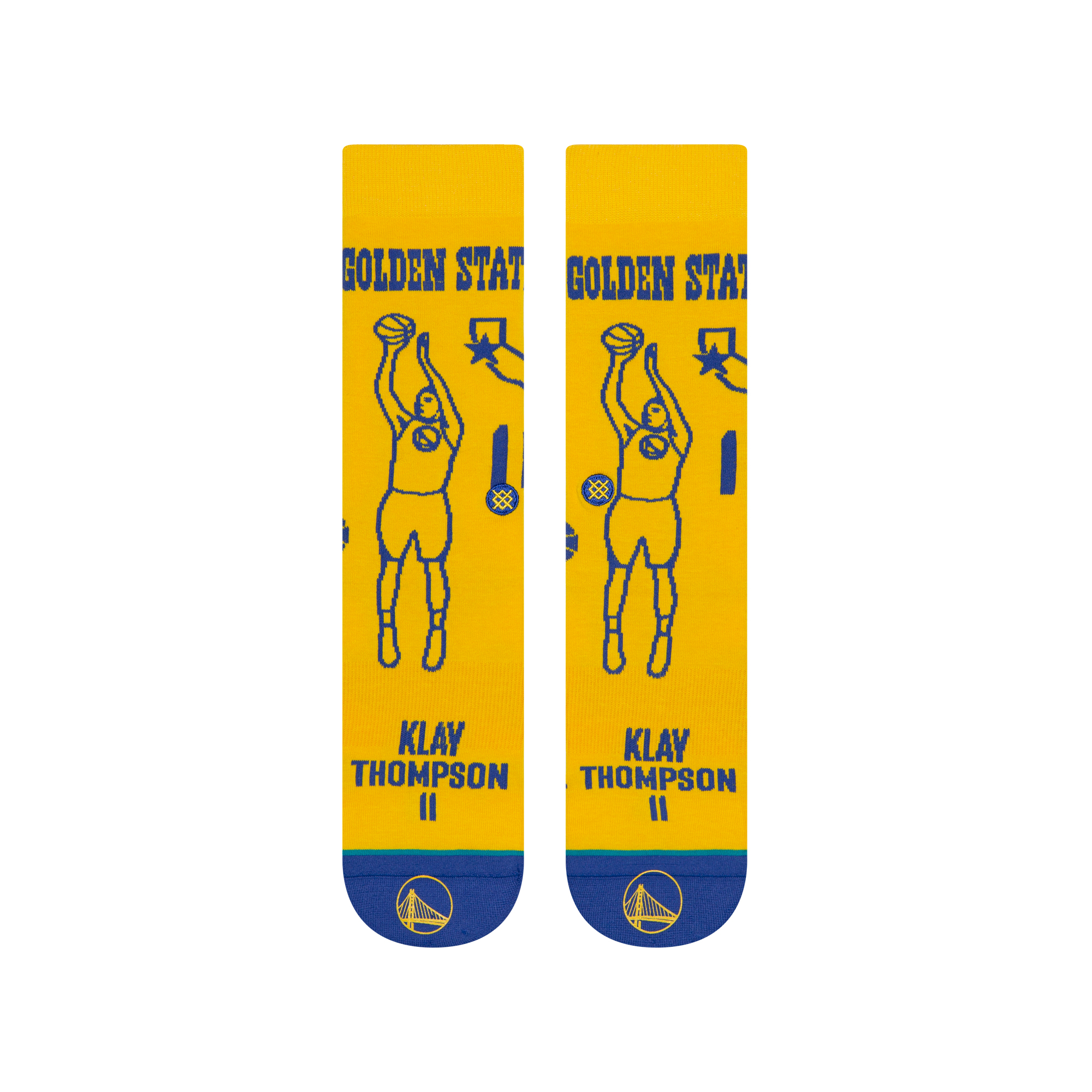 Golden State Warriors Klay Thompson Stencil Crew Socks
