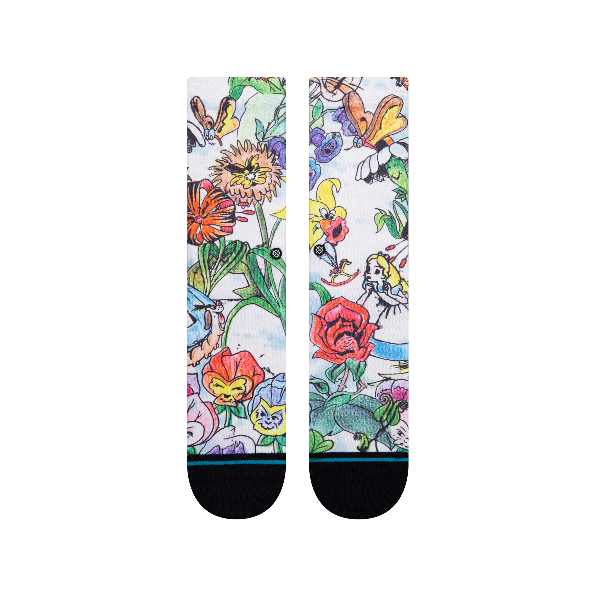 Alice In Wonderland Golden Afternoon Mid Cushion Polyester Crew Socks ...